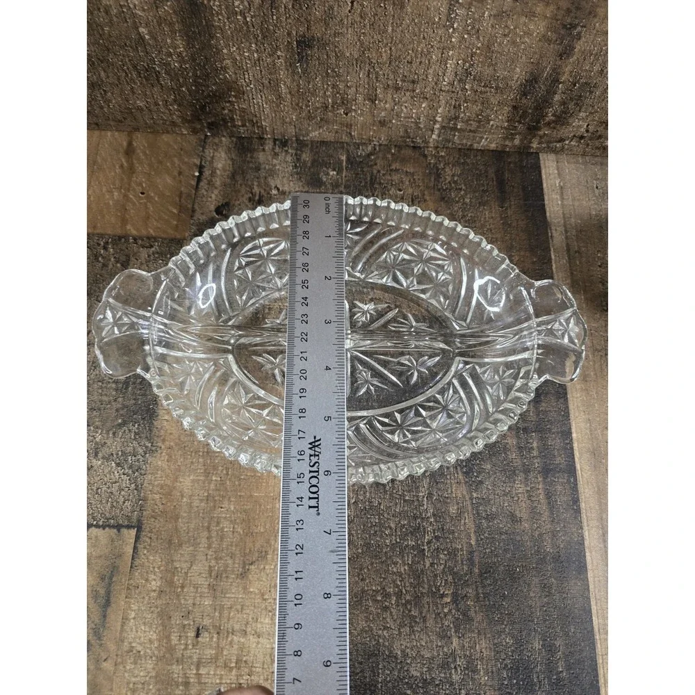 Anchor Hocking | Dining | Vtg 95s Clear Pressed Glass Divided Relish ...